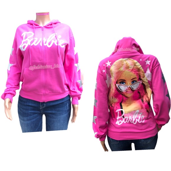 Barbie | Tops | Barbie Hoodie Pink Barbiecore Viral Tiktok Barbie ...